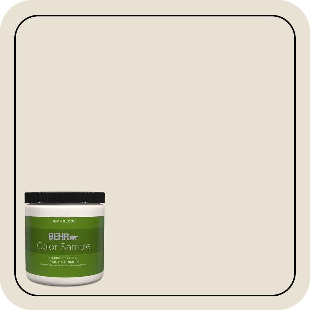 BEHR PREMIUM PLUS 8 oz. #BXC-62 Alabaster Semi-Gloss Interior/Exterior ...