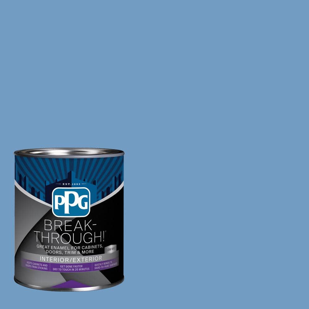 Break-Through! 1 qt. PPG1161-4 Blue Promise Semi-Gloss Door, Trim ...
