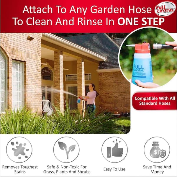 FULL CRYSTAL 16 oz. Glass Cleaner Kit with Spray Bottle for Windows and ...