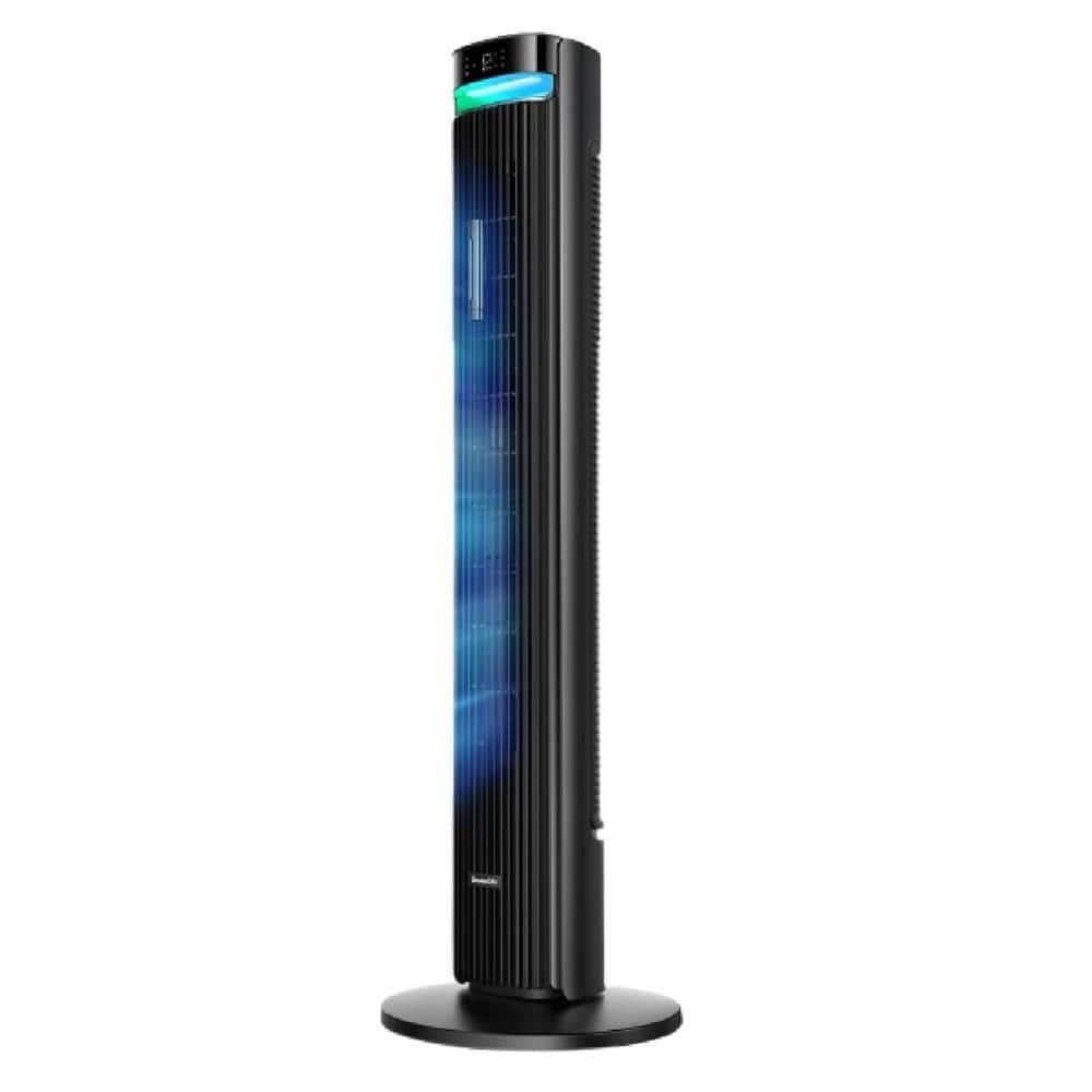 Adrinfly 42 in. 12-Fan Speeds Tower Fan in Black Finish Remote Smart ...