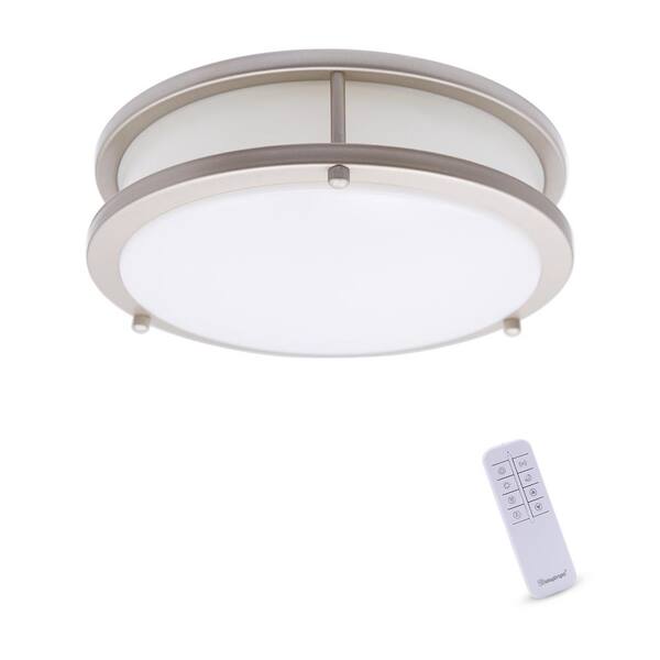 Reviews for Lecoht 12 in.Brushed Nickel LED Flush Mount Ceiling Light ...