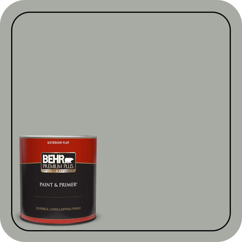BEHR PREMIUM PLUS 1 qt. #PPU25-15 Flipper Flat Exterior Paint & Primer ...