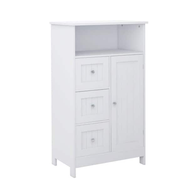 24 in. W x 12 in. D x 39 in. H White Linen Cabinet, Bathroom ...