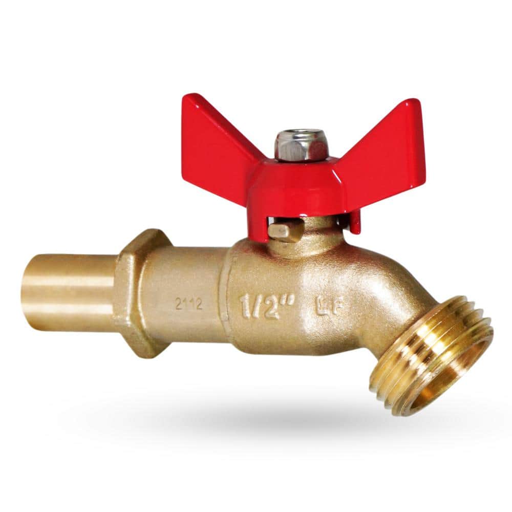 PLUMBFLEX 1/2 in. SWT/Press Street boiler Drain Brass Connection ESBD ...