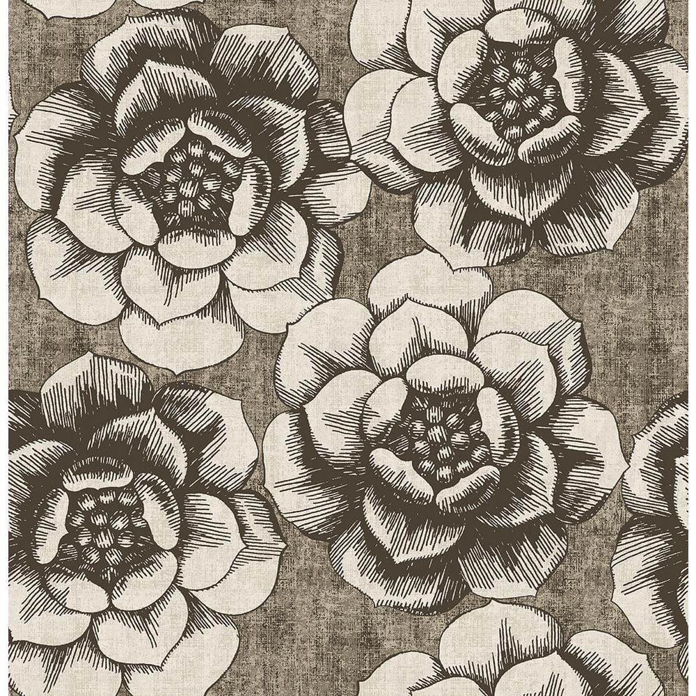 A-Street Prints Fanciful Brown Floral Brown Wallpaper Sample 2763 ...