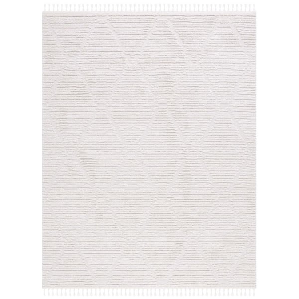 SAFAVIEH Marrakesh Beige 9 ft. x 12 ft. Diamond High-Low Area Rug ...