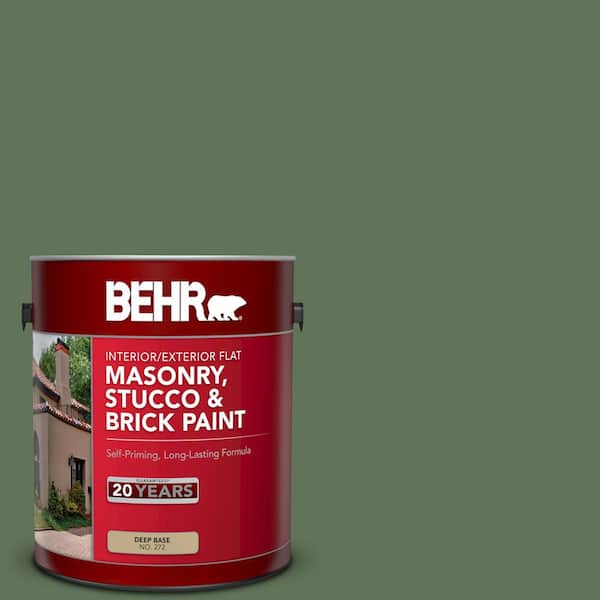 BEHR 1 gal. #PPU10-01 Scallion Flat Interior/Exterior Masonry, Stucco ...