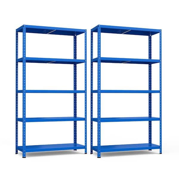 Costway 2-Piece 5-Tier Metal Shelving Unit Adjustable Heavy-Duty ...