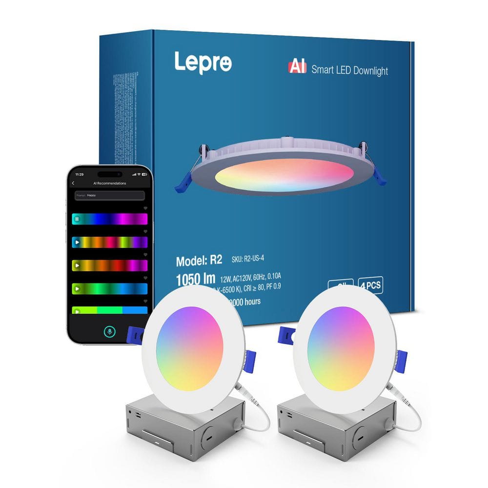 Reviews for Lepro Smart 6 In. RGB and Adjustable CCT Canless Downlight ...
