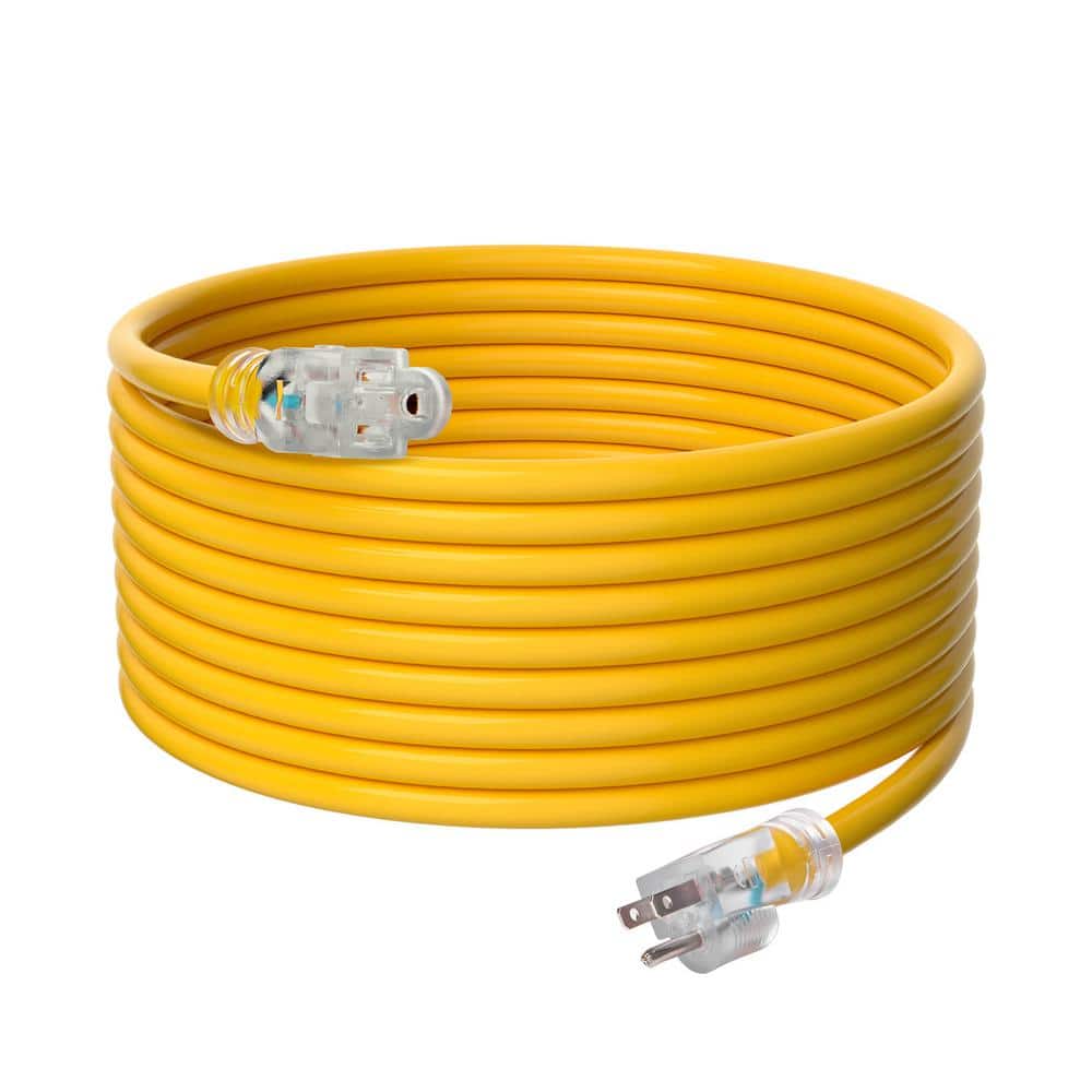 VEVOR 25 ft. 12/3 Heavy-Duty Outdoor Generator Cord 5-15Amp Generator ...