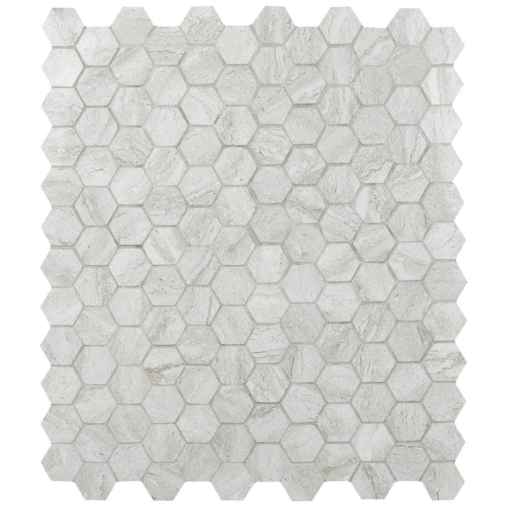 MSI Take Home Sample - Nyon Gray Hexagon 6 in. x 6 in. Matte Porcelain ...