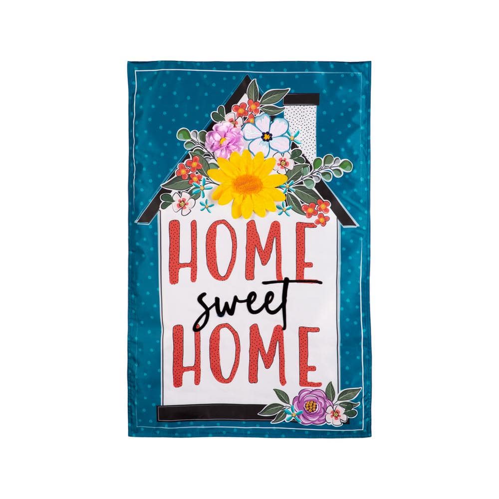 Evergreen Enterprises 2-1/3 ft. x 3-2/3 ft. Floral Home Sweet Home ...