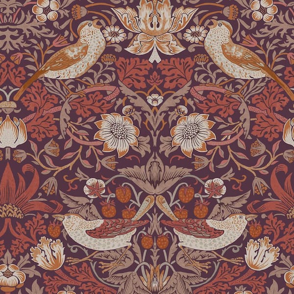 Reviews for WILLIAM MORRIS AT HOME Strawberry Thief Plum Wallpaper | Pg ...
