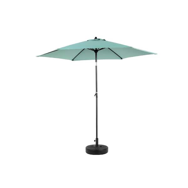 Tenleaf 9 ft. Steel Patio Umbrella with Push Button Tilt and Crank, 6 ...
