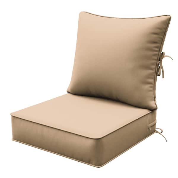 WNP 24 in. x 24 in. Deep Seat Outdoor Lounge Cushion with Backrest ...
