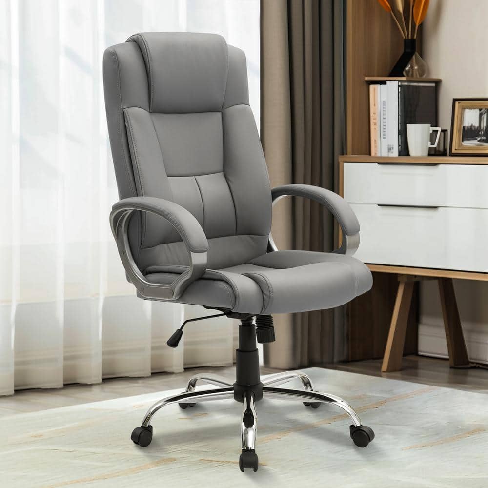 Halle High Back Executive Office Chair by Naomi Home Color Gray