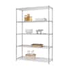 TRINITY Chrome 5-Tier Steel Wire Shelving Unit (48 in. W x 72 in. H x ...