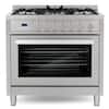 Cosmo 36 in. Nebula Collection 3.8 cu. ft. Gas Range, 5 Burners, Rapid ...