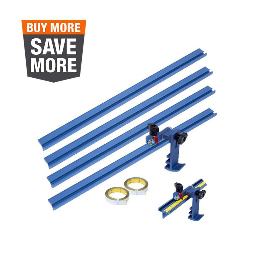 ‎POWERTEC Miter Saw Fence, Includes T Track Stop Kit, Tape Measures and ...