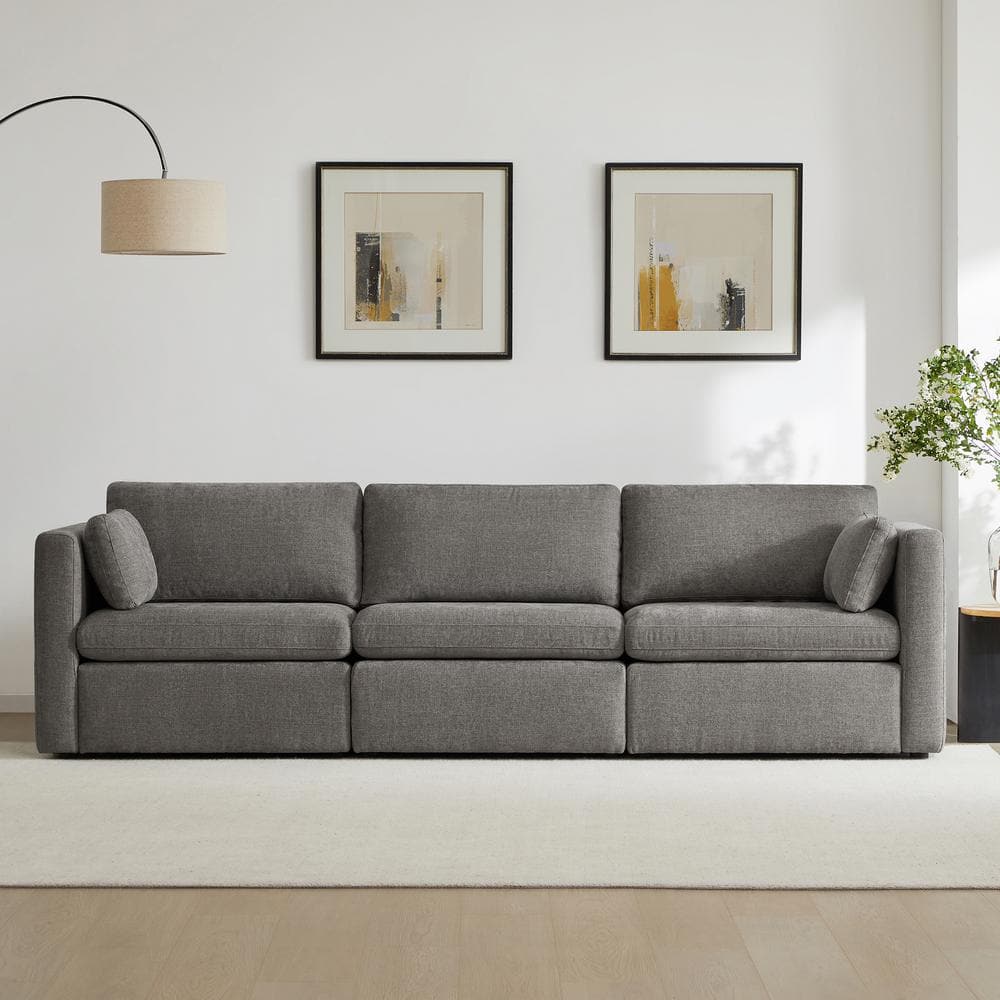 Spruce & Spring Rhea 112.6 in. Straight Arm Fabric Straight Sofa in ...