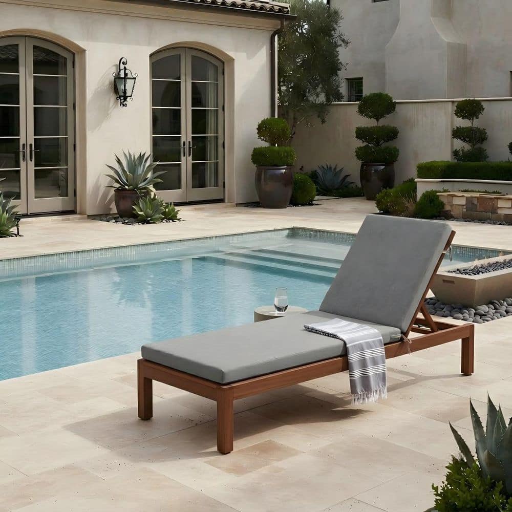 CLOUDFLY 72 in. x 21 in. Memory Foam Waterproof Lounge Chair Cushions ...