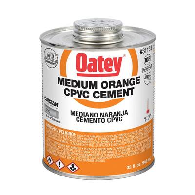 OATEY 4 oz. Purple CPVC and PVC Primer and Medium Orange CPVC Cement ...