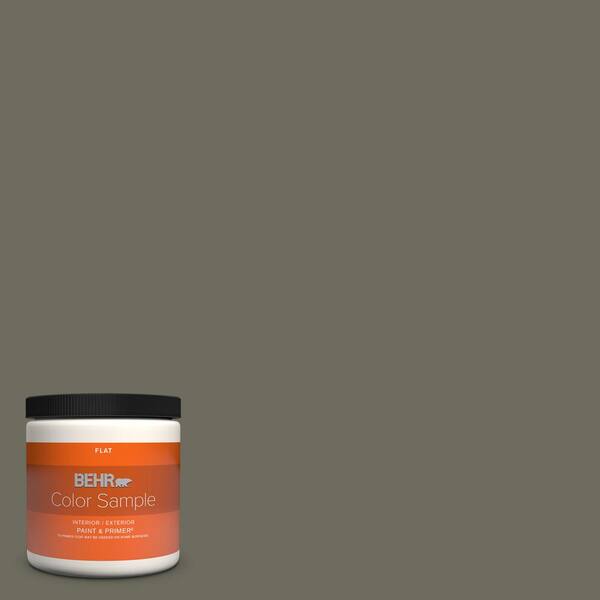 BEHR PREMIUM PLUS 8 oz. #N370-6 Gladiator Gray Flat Interior/Exterior ...