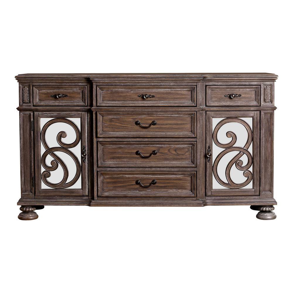 Furniture of America Willadeene Rustic Natural Tone Wood 68 in. Buffet ...