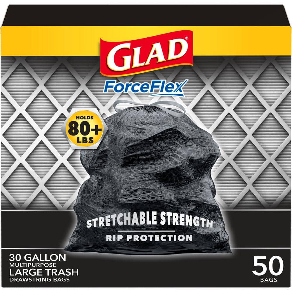 Reviews for Glad 30 Gal. ForceFlex Black Drawstring Large Outdoor Trash ...