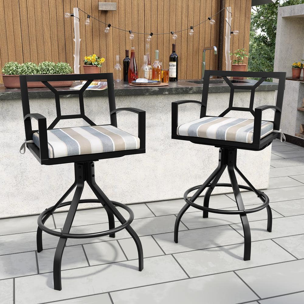 Crestlive Products Swivel Aluminum Outdoor Bar Stool with Colored ...
