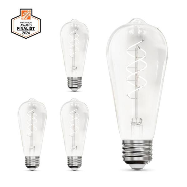 Feit Electric 40-Watt Equivalent ST19 Dimmable Double Spiral White ... Feit Electric 40-Watt Equivalent ST19 Dimmable Double Spiral White ...