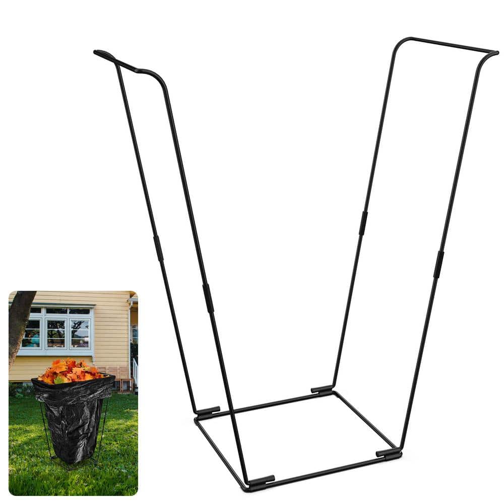 Angel Sar Outdoor Portable Metal Leaf Bag Holder Stand Holds for 30 Gal ...
