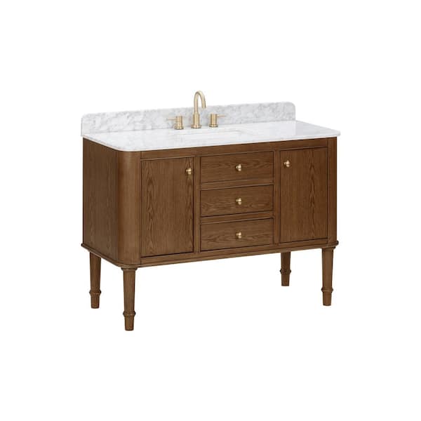 Home Decorators Collection Collette 48 in. Single Sink Cinnamon Oak ...