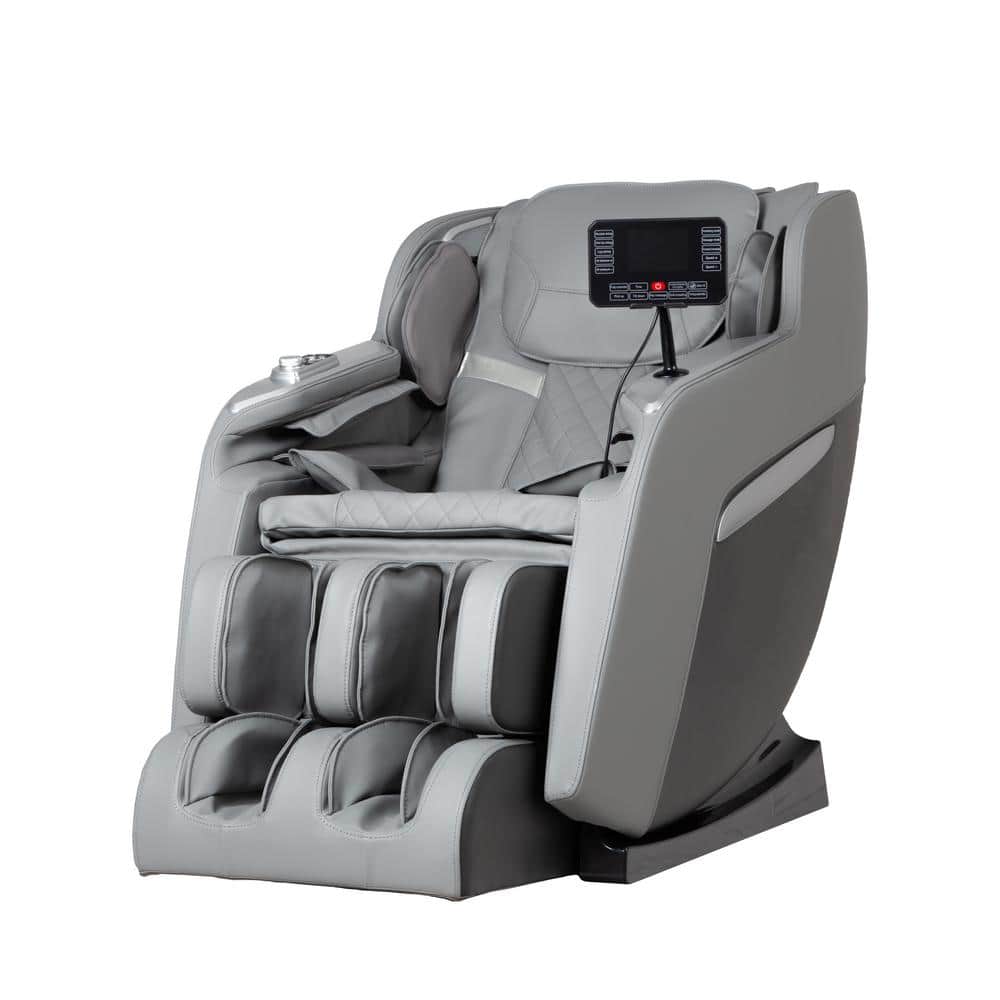 TITAN Regal Series Gray Faux Leather Reclining 2D Massage Chair with 8 ...