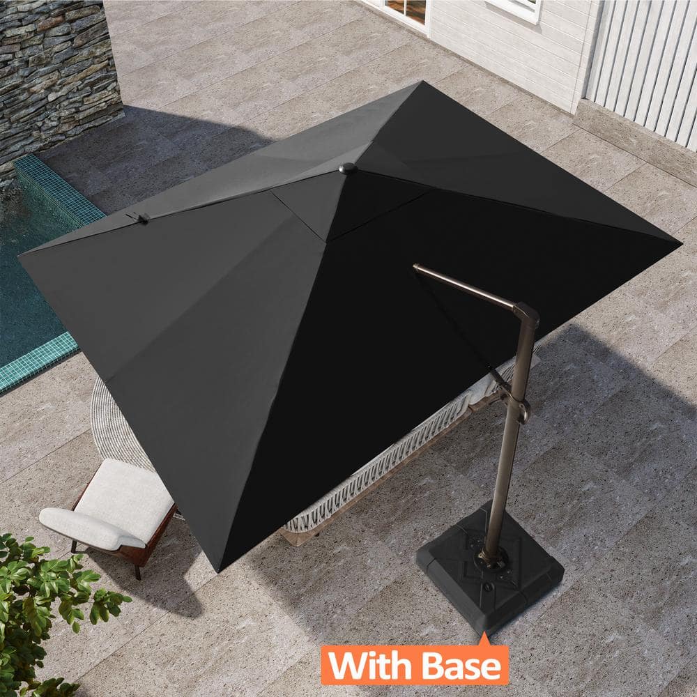 Pellebant 10 ft. x 13 ft. Aluminum Cantilever Patio Umbrella in Black ...
