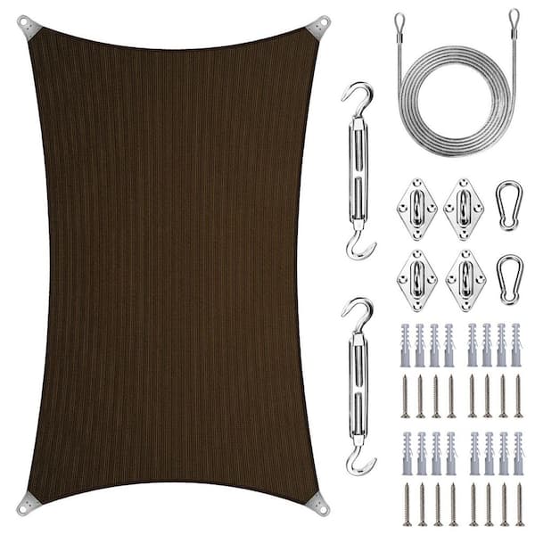 COLOURTREE Super Ring 22 ft. x 24 ft. Sun Shade Sail with Hardware Kit ...