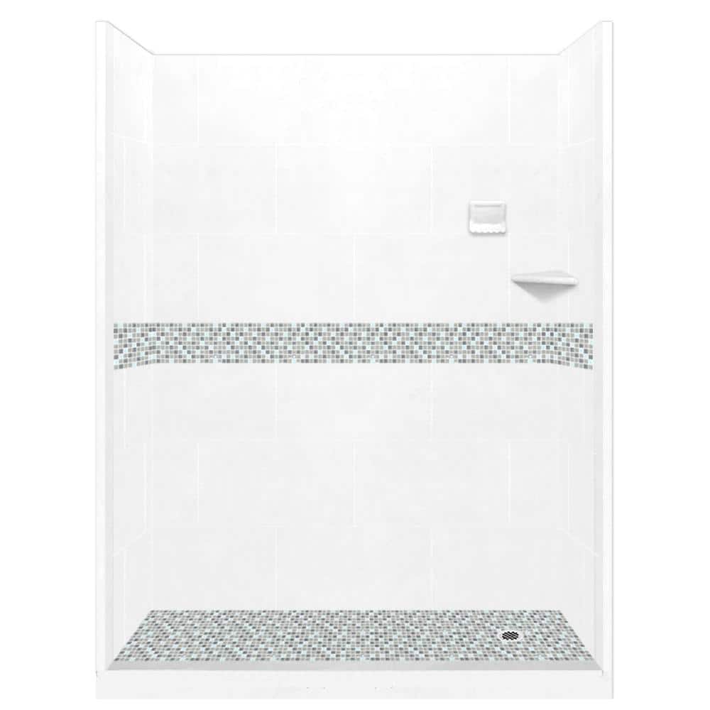 American Bath Factory Del Mar 60 in. L x 30 in. W x 80 in. H Right ...