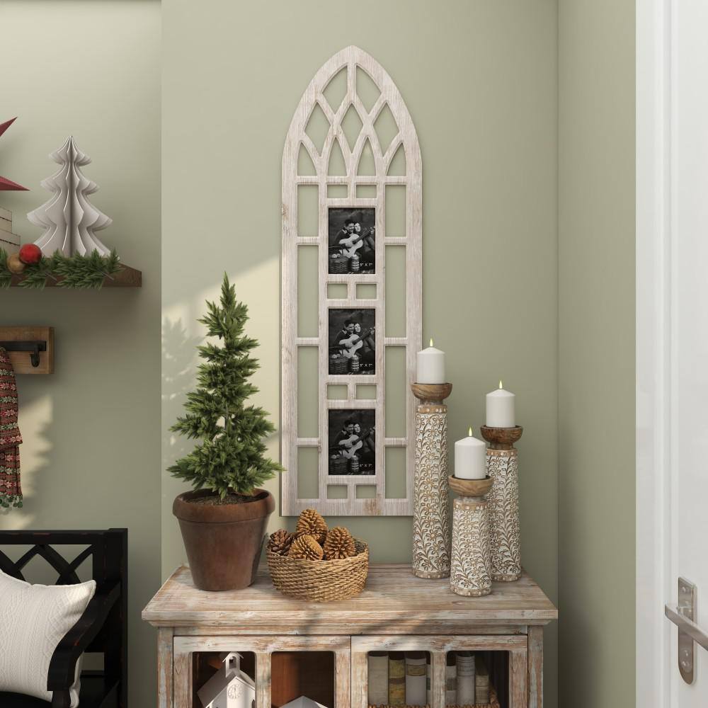 Litton Lane Light Brown Wood Vintage Wall Photo Frame 47 in. x 14 in ...