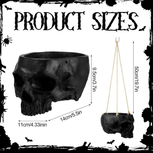 Head Planter Arricraft White Skull Wall Hanging Planter - Resin Gothic ...