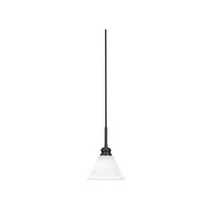 Albany 60-Watt 1-Light Espresso Pendant Mini Pendant Light White Muslin ...