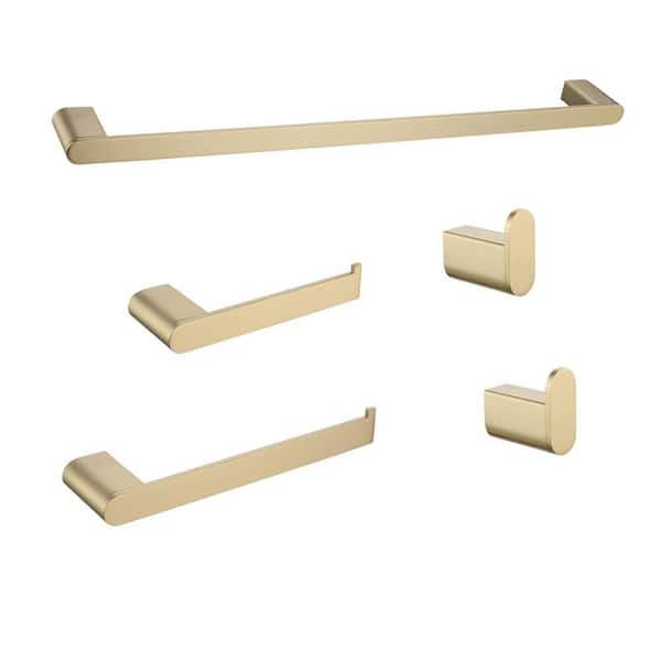 5-Piece Stainless Steel Bathroom Hardware Set with Mounting Hardware in ...