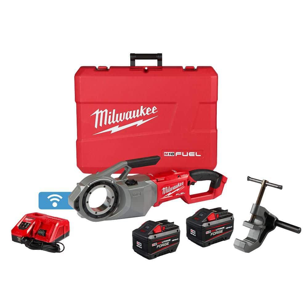 Milwaukee M18 Fuel One-Key Cordless Brushless Pipe Threader Kit with (2 ...