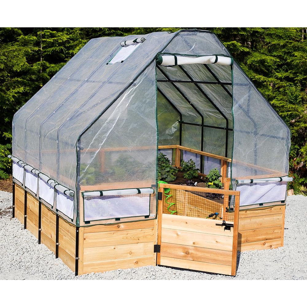 Outdoor Living Today 8 ft. x 8 ft. Garden in a Box with Greenhouse ...