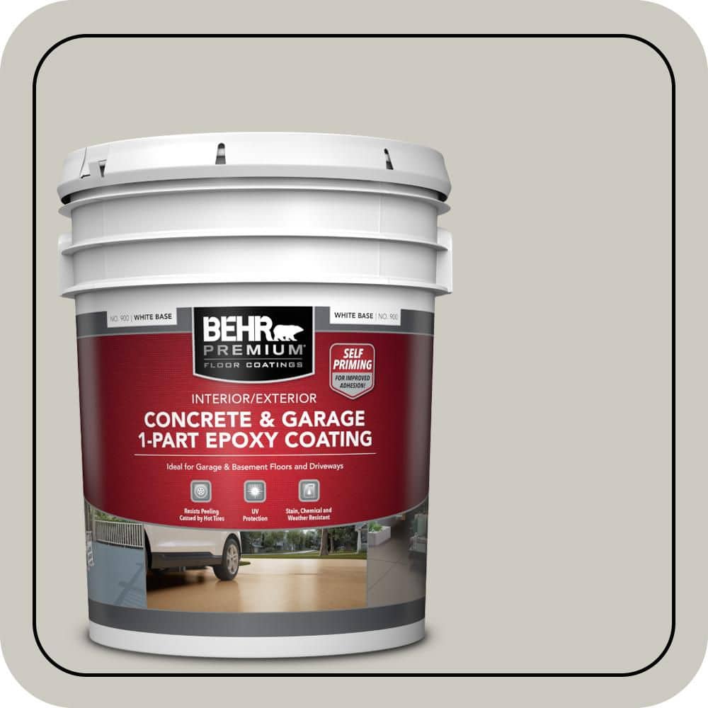 BEHR PREMIUM 5 gal. #790C-3 Dolphin Fin Self-Priming 1-Part Epoxy Satin ...