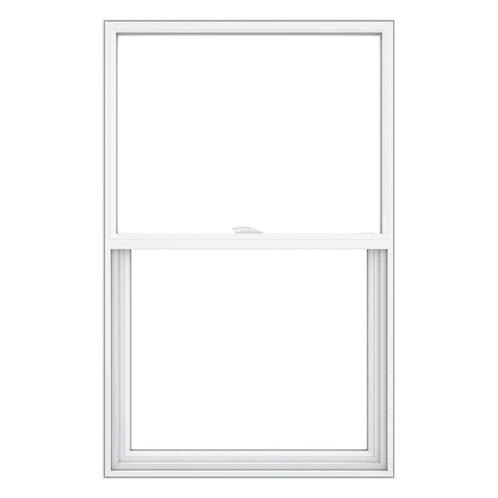 JELD-WEN V-2500 Series 27.75 in. x 57.5 in. Single Hung Vinyl Low-E ...