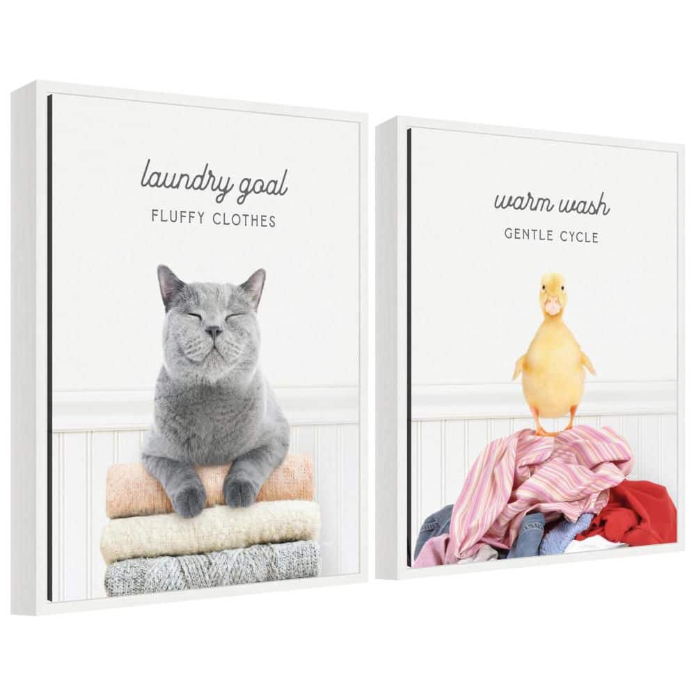Kate and Laurel 2-Piece Sylvie "Cat Laundry Goals and Ducky Gentle ...