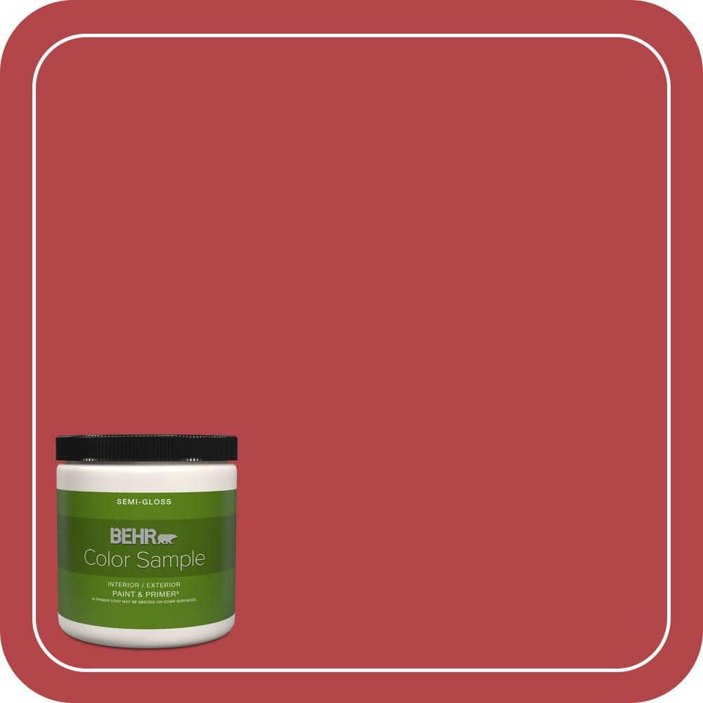 BEHR PREMIUM PLUS 8 oz. #HDC-SM14-10 Intrigue Red Semi-Gloss Interior ...