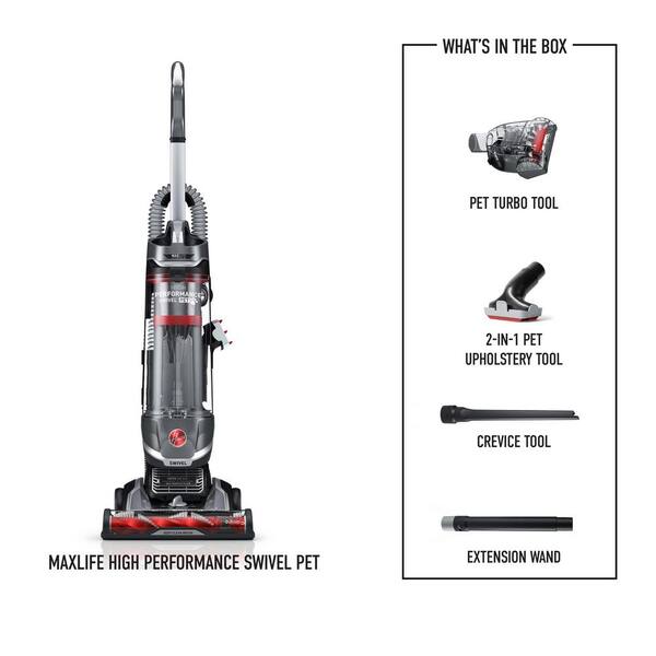 HOOVER MAXLife High-Performance Swivel Pet, Bagless, Corded,HEPA Media ...
