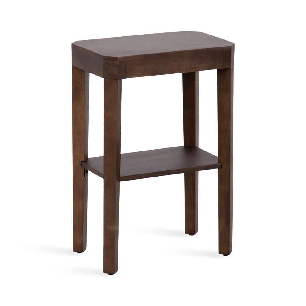 Kate and Laurel Talcott 16 in. Dark Brown Rectangle Solid Wood End ...