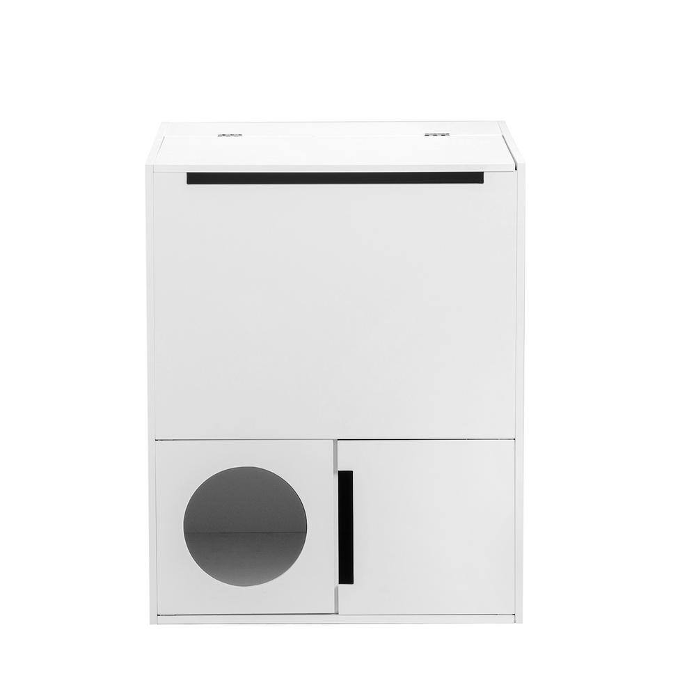 cenadinz Large Wooden Cat Litter Box Enclosure With Jumping Platform ...